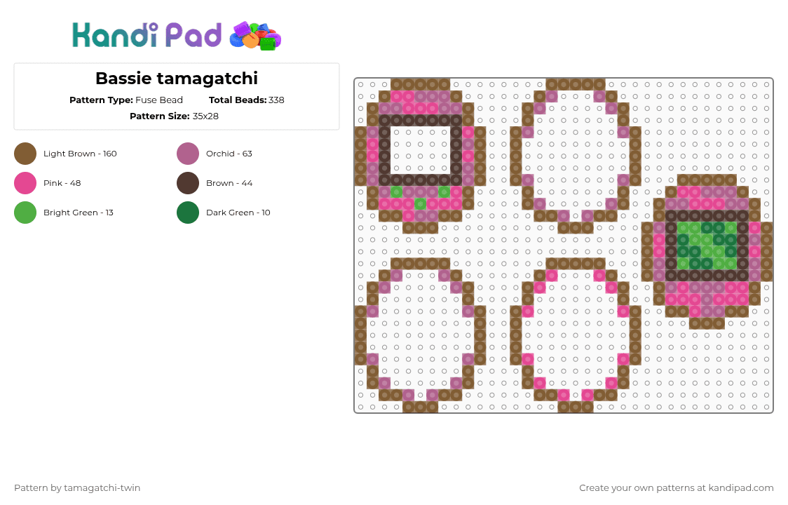 Bassie tamagatchi Fuse Bead Pattern - Kandi Pad | Kandi Patterns, Fuse ...