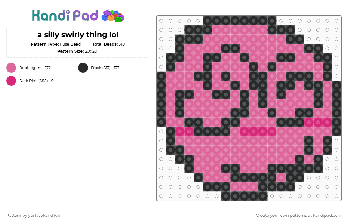 A silly swirly thing lol Fuse Bead Pattern - Kandi Pad | Kandi Patterns ...