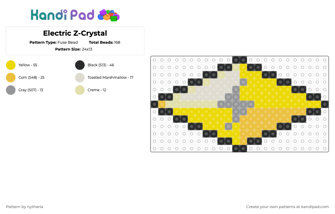 Electric Z-Crystal Fuse Bead Pattern - Kandi Pad | Kandi Patterns, Fuse ...