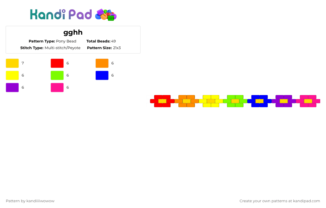 Gghh Pony Bead Pattern - Kandi Pad | Kandi Patterns, Fuse Bead Patterns ...