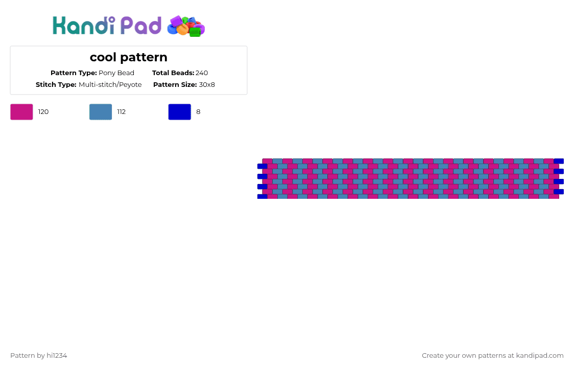 Cool pattern Pony Bead Pattern - Kandi Pad | Kandi Patterns, Fuse Bead ...