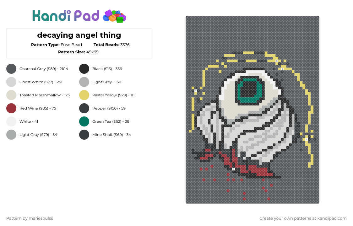Decaying angel thing Fuse Bead Pattern - Kandi Pad | Kandi Patterns ...