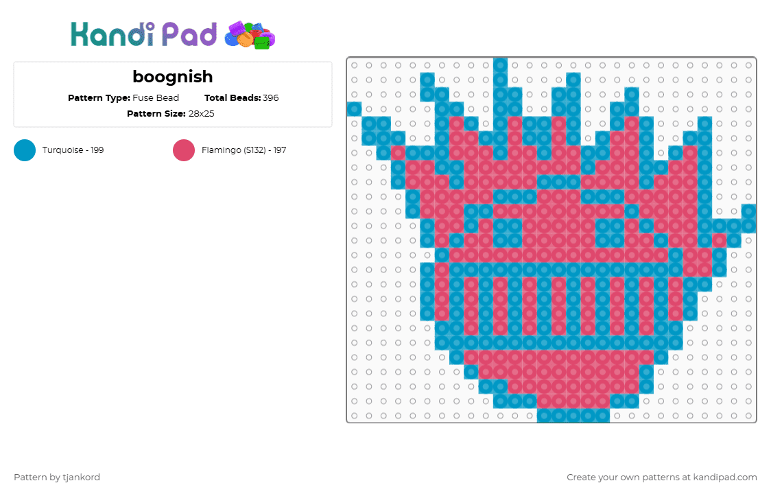 Boognish Fuse Bead Pattern - Kandi Pad | Kandi Patterns, Fuse Bead ...