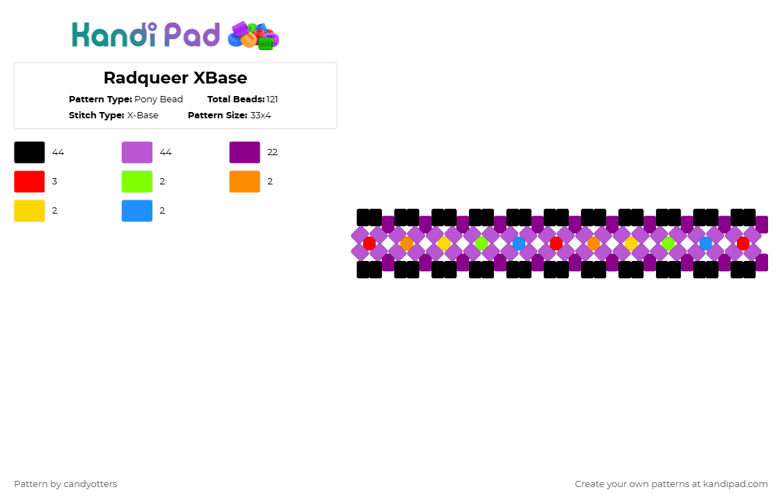 Radqueer XBase Pony Bead Pattern - Kandi Pad | Kandi Patterns, Fuse ...