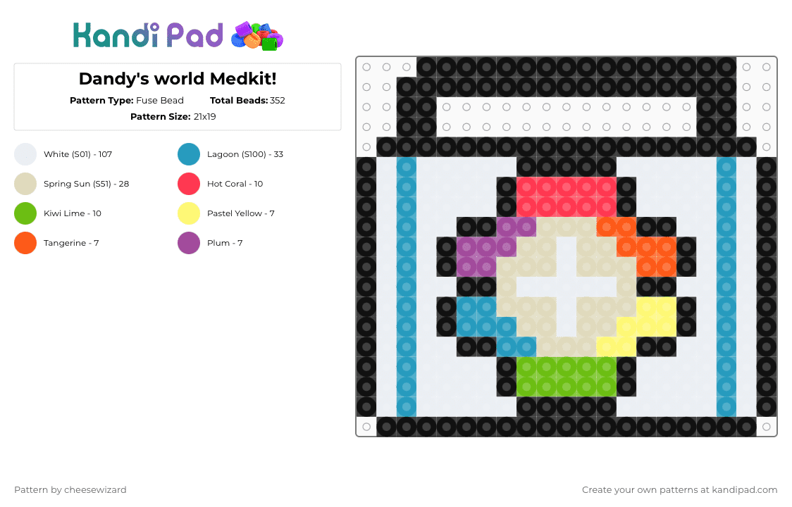 Dandy's world Medkit! Fuse Bead Pattern - Kandi Pad | Kandi Patterns ...