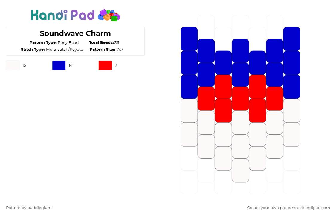 Soundwave Charm Pony Bead Pattern - Kandi Pad | Kandi Patterns, Fuse ...