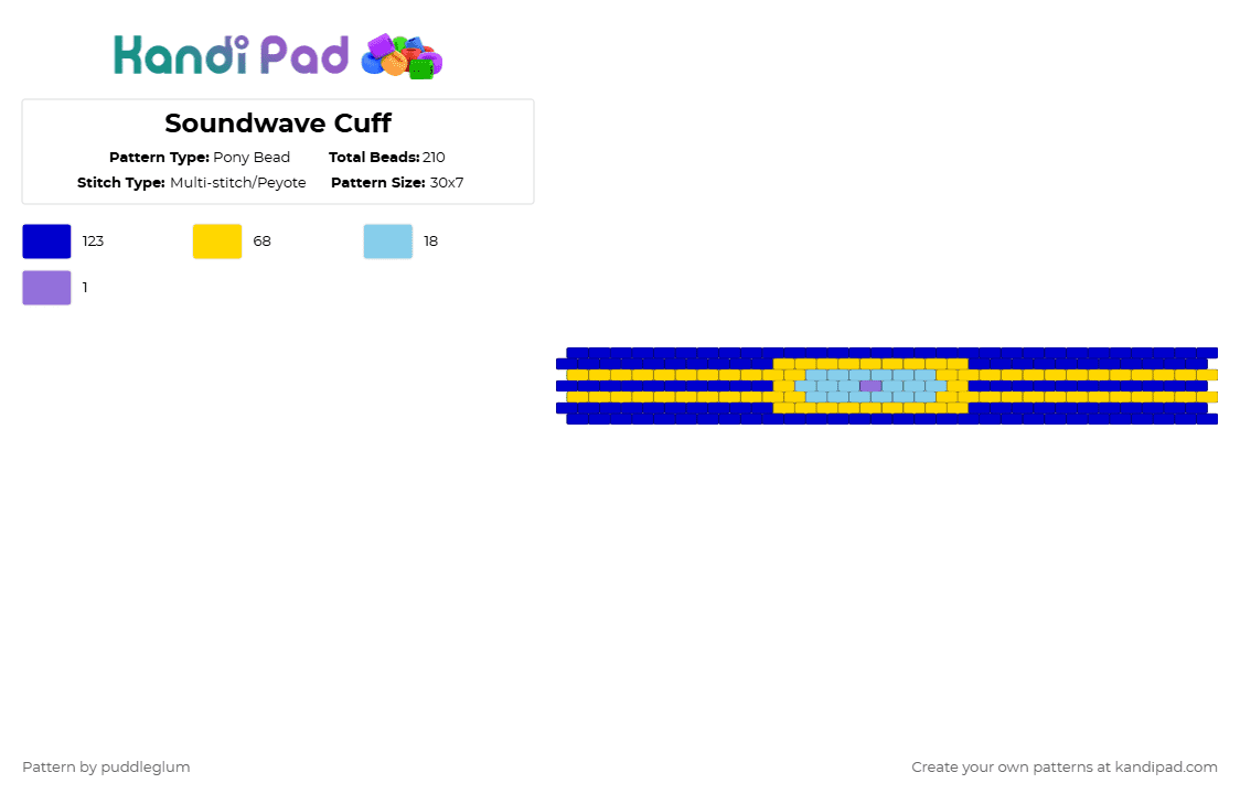 Soundwave Cuff Pony Bead Pattern - Kandi Pad | Kandi Patterns, Fuse ...