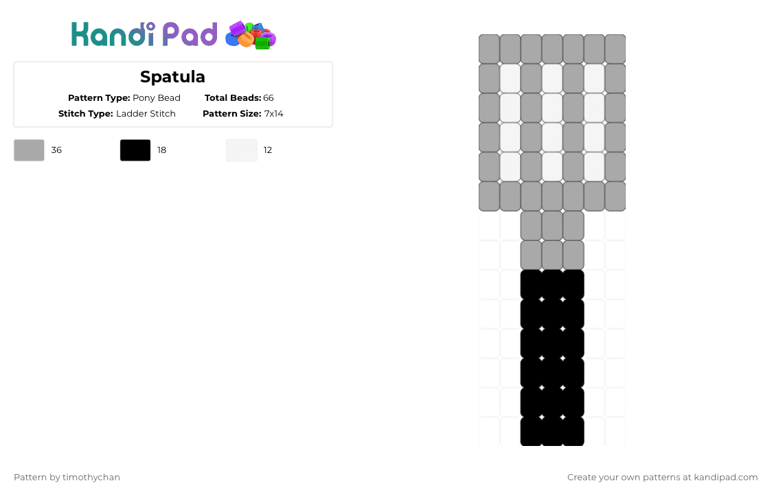 Spatula Pony Bead Pattern - Kandi Pad | Kandi Patterns, Fuse Bead ...