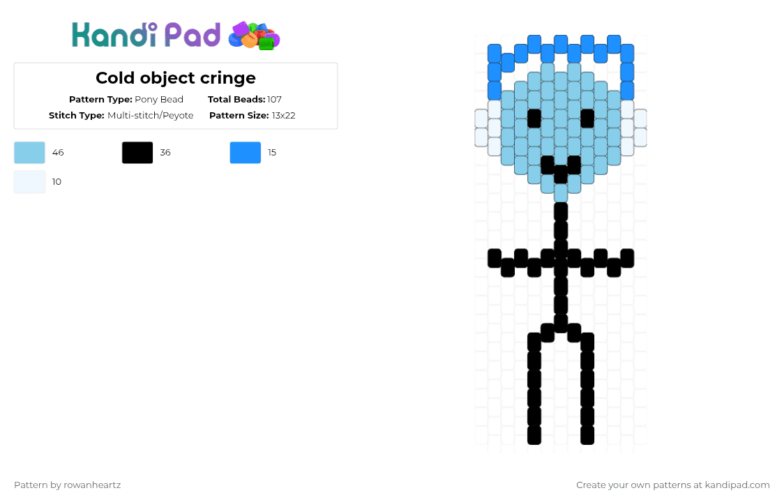 Cold object cringe Pony Bead Pattern - Kandi Pad | Kandi Patterns, Fuse ...