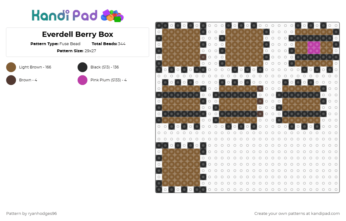 Everdell Berry Box Fuse Bead Pattern - Kandi Pad | Kandi Patterns, Fuse ...