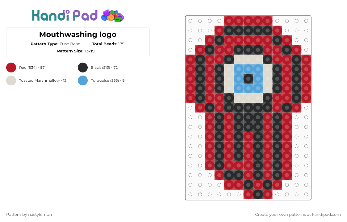 Mouthwashing logo Fuse Bead Pattern - Kandi Pad | Kandi Patterns, Fuse ...