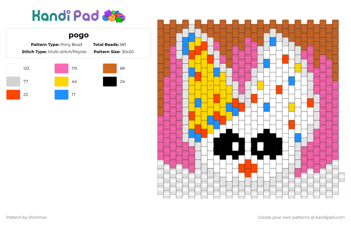 Pogo Pony Bead Pattern - Kandi Pad | Kandi Patterns, Fuse Bead Patterns ...