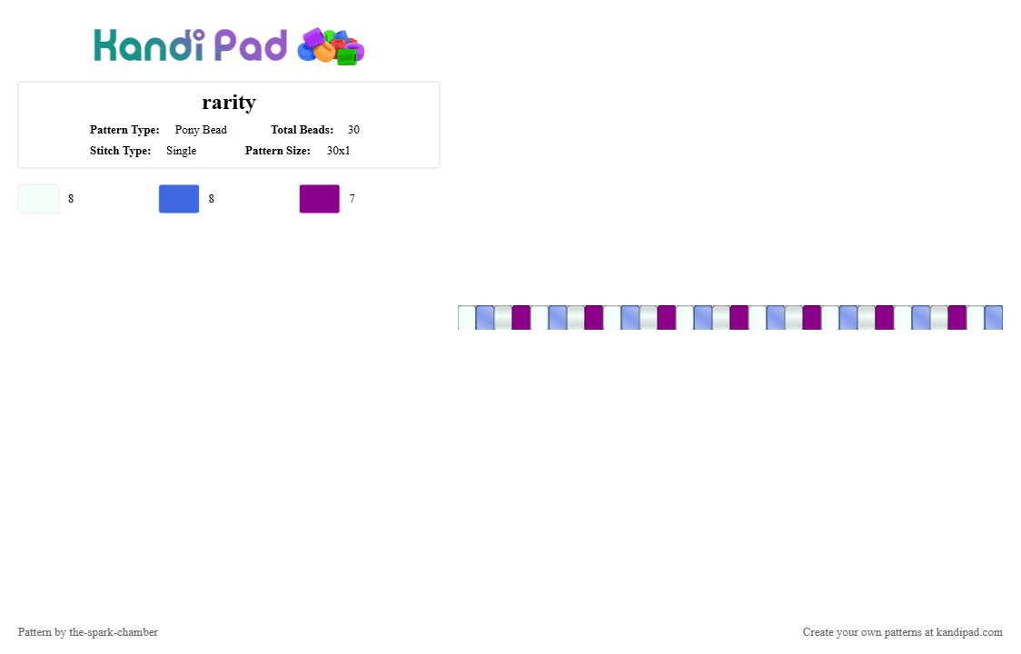 Rarity Pony Bead Pattern - Kandi Pad | Kandi Patterns, Fuse Bead ...