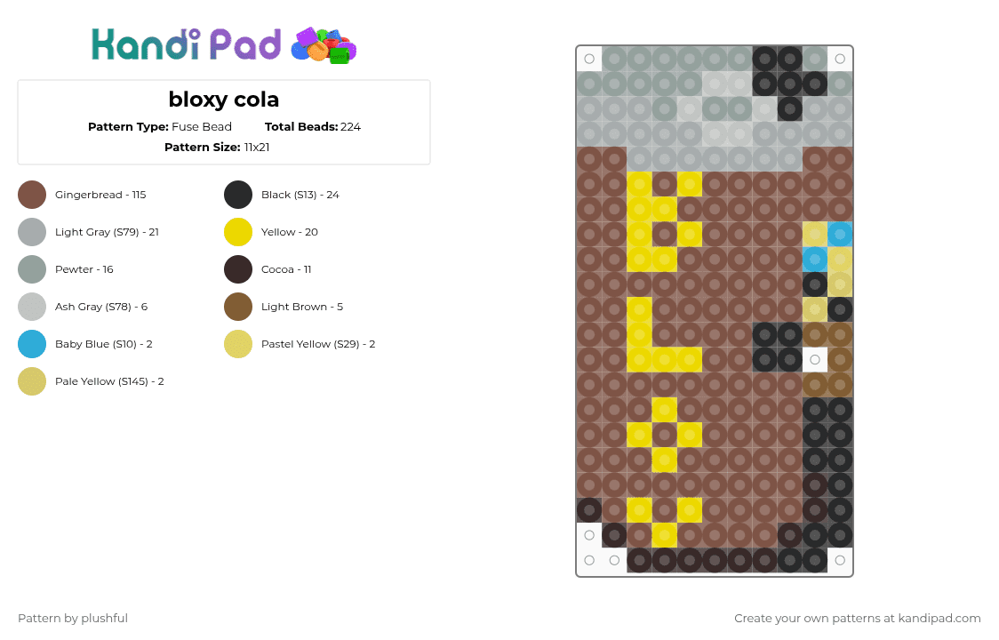 Bloxy cola Fuse Bead Pattern - Kandi Pad | Kandi Patterns, Fuse Bead ...