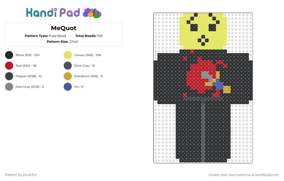 MeQuot Fuse Bead Pattern - Kandi Pad | Kandi Patterns, Fuse Bead ...