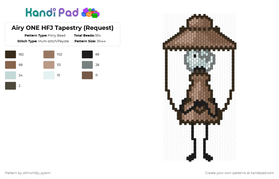 Airy ONE HFJ Tapestry (Request) Pony Bead Pattern - Kandi Pad | Kandi ...