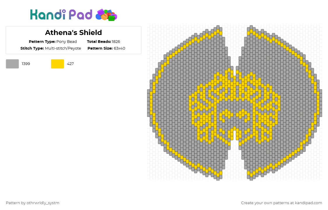 Athena's Shield Pony Bead Pattern - Kandi Pad | Kandi Patterns, Fuse ...