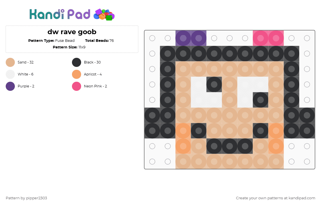 Dw rave goob Fuse Bead Pattern - Kandi Pad | Kandi Patterns, Fuse Bead ...