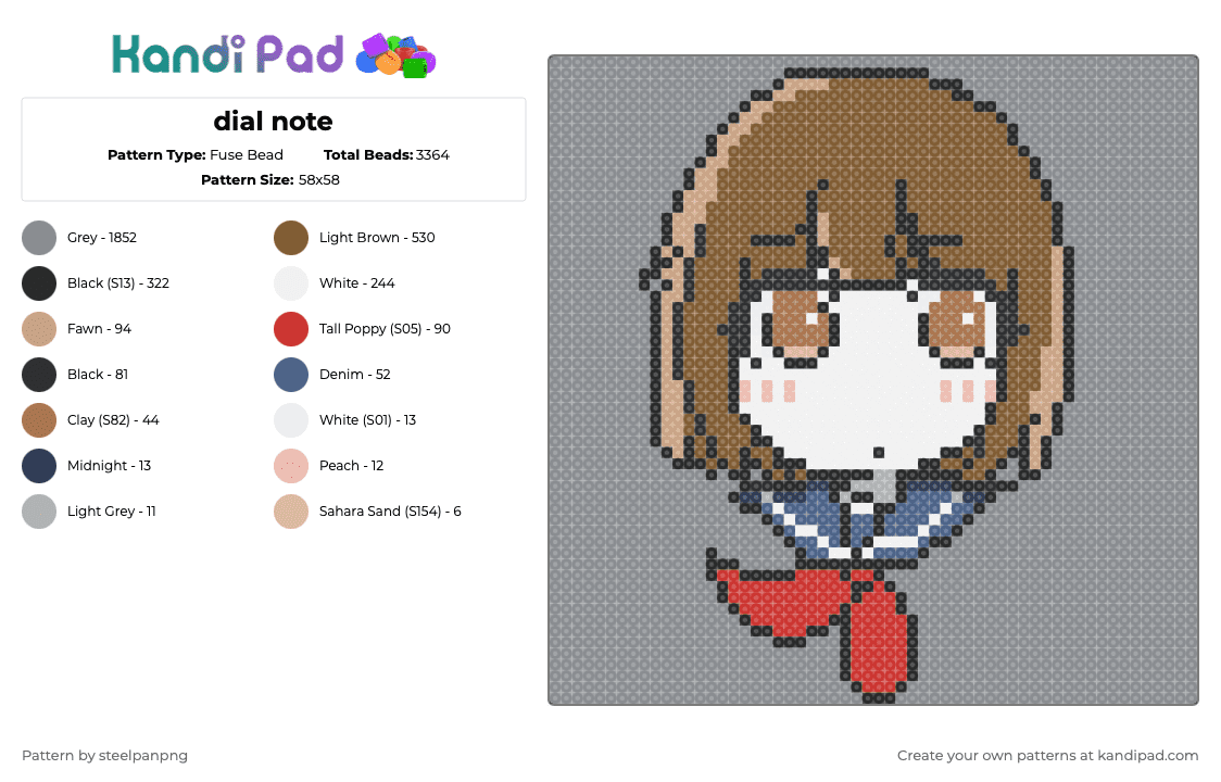 Dial note Fuse Bead Pattern - Kandi Pad | Kandi Patterns, Fuse Bead ...