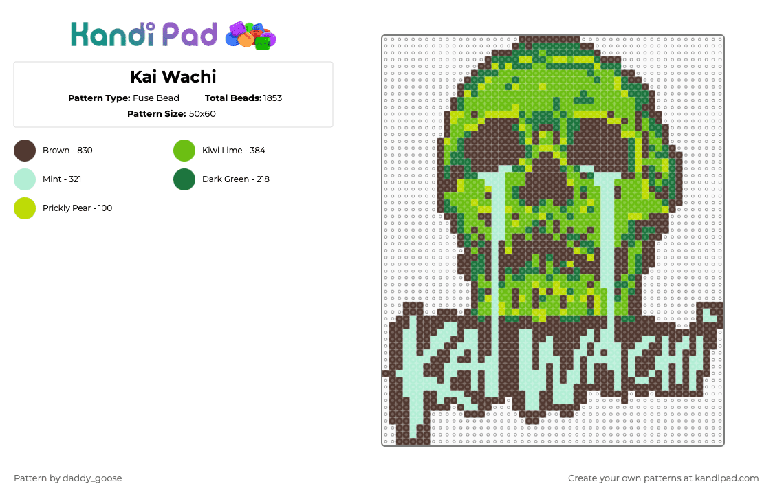 Kai Wachi Fuse Bead Pattern - Kandi Pad | Kandi Patterns, Fuse Bead ...