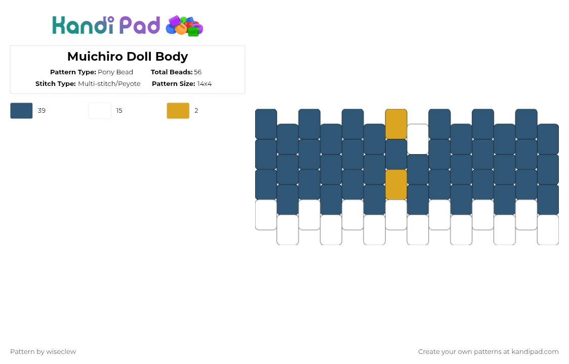 Muichiro Doll Body Pony Bead Pattern - Kandi Pad | Kandi Patterns, Fuse ...