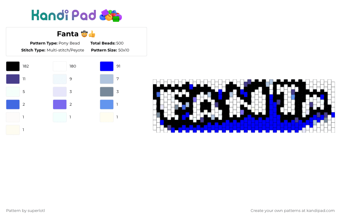 Fanta 🤠👍 Pony Bead Pattern - Kandi Pad | Kandi Patterns, Fuse Bead ...
