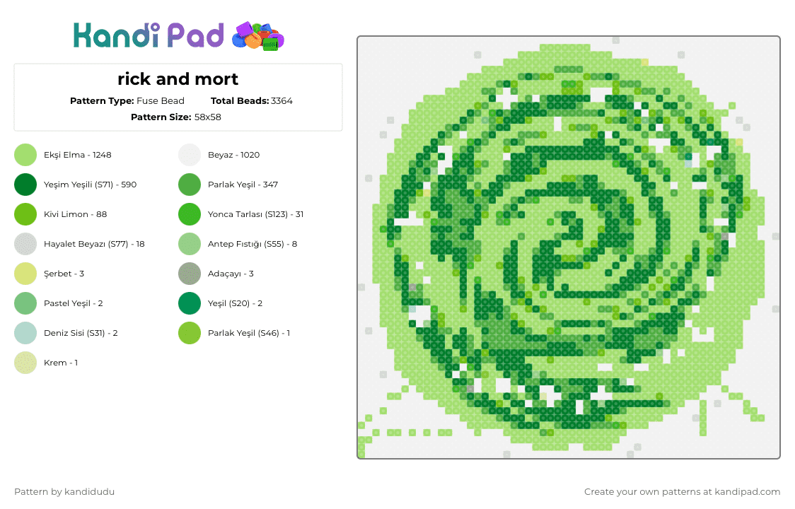 Rick and mort Fuse Bead Pattern - Kandi Pad | Kandi Patterns, Fuse Bead ...