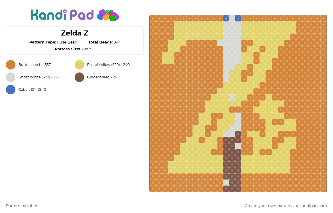 Zelda Z Fuse Bead Pattern - Kandi Pad | Kandi Patterns, Fuse Bead ...