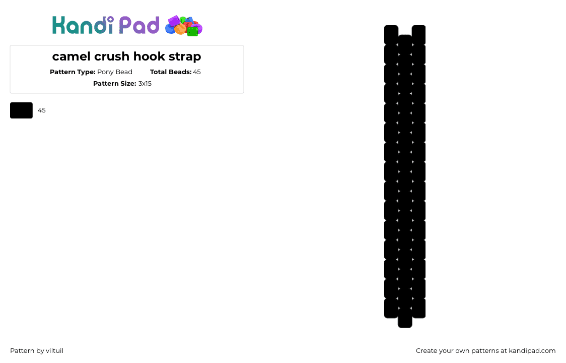 Camel crush hook strap Pony Bead Pattern - Kandi Pad | Kandi Patterns ...