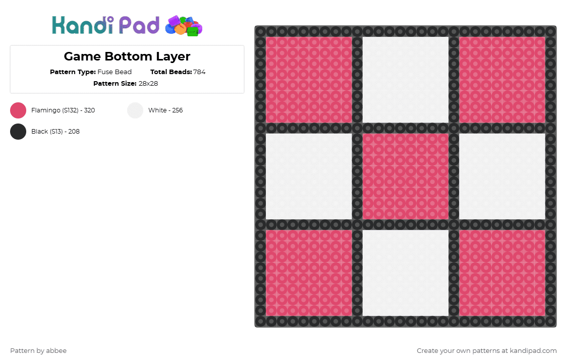 Game Bottom Layer Fuse Bead Pattern - Kandi Pad | Kandi Patterns, Fuse ...