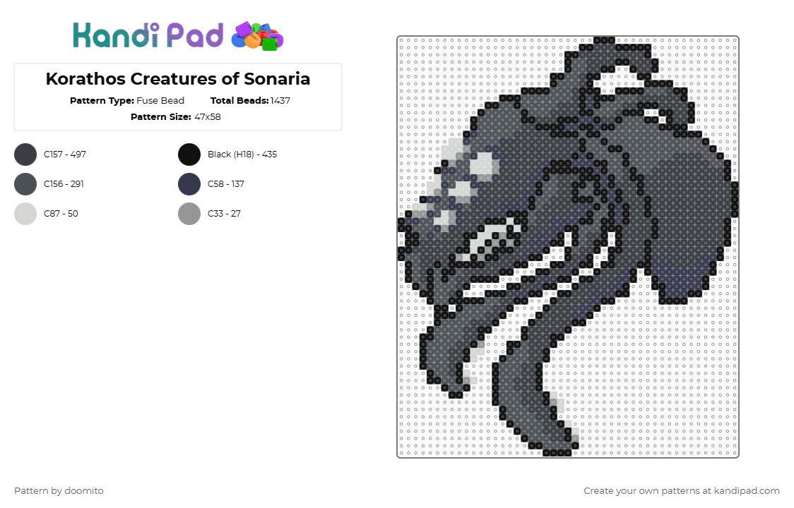 Korathos Creatures of Sonaria Fuse Bead Pattern - Kandi Pad | Kandi ...