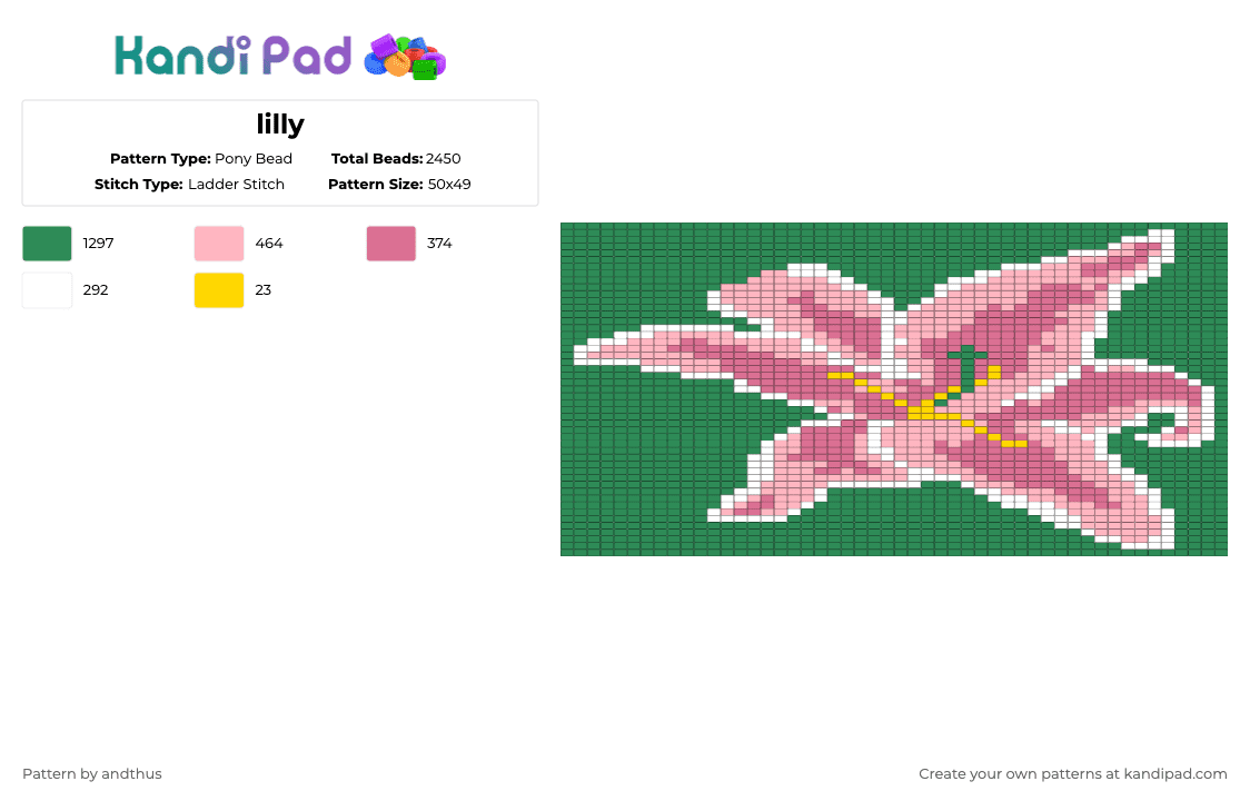 Lilly Pony Bead Pattern - Kandi Pad | Kandi Patterns, Fuse Bead ...