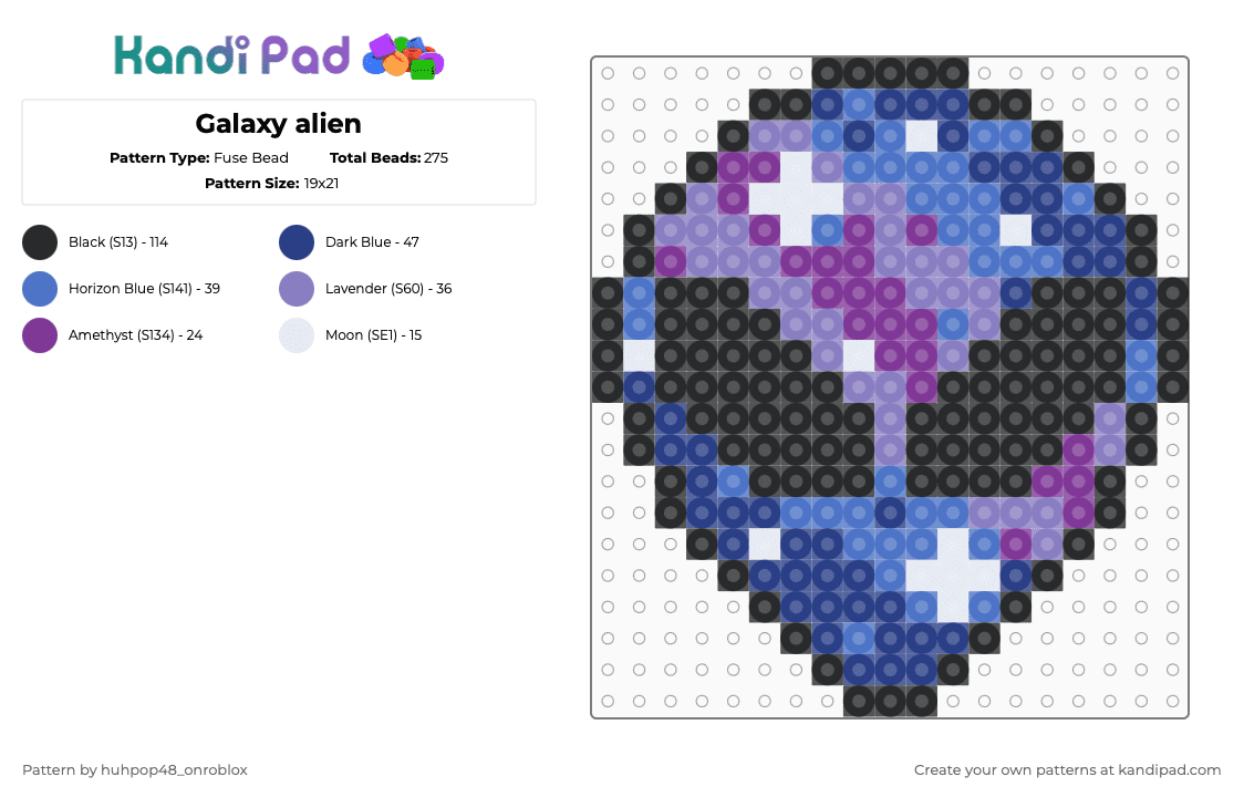 Galaxy alien Fuse Bead Pattern - Kandi Pad | Kandi Patterns, Fuse Bead ...