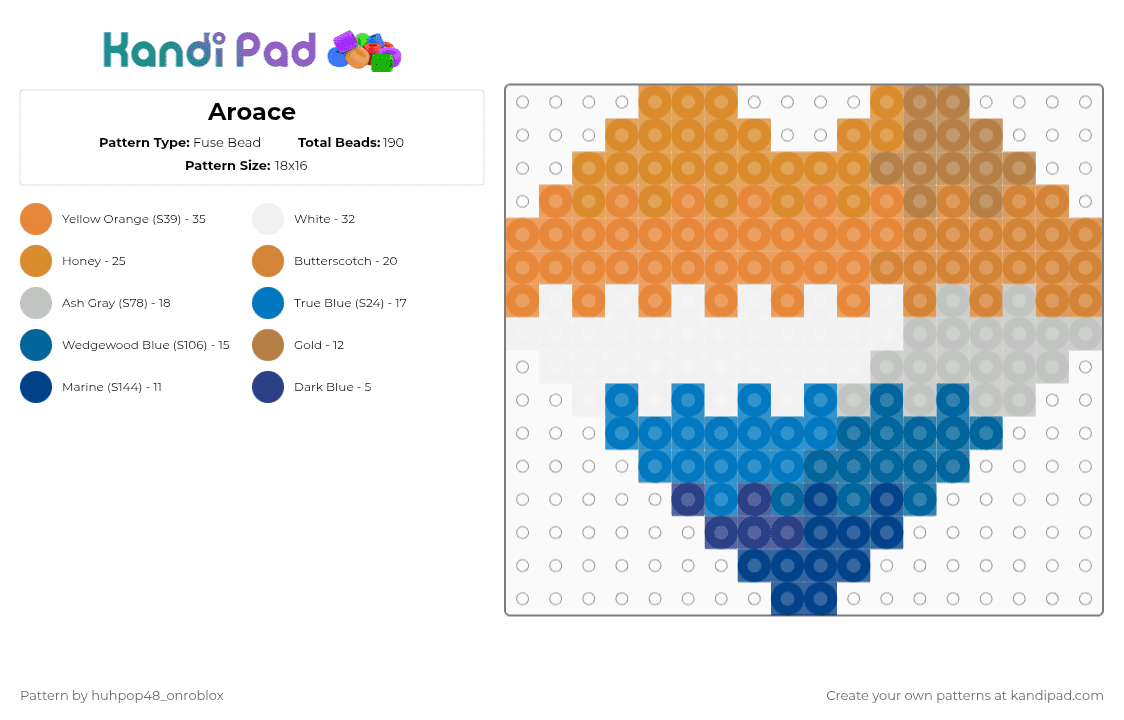 Aroace Fuse Bead Pattern - Kandi Pad | Kandi Patterns, Fuse Bead ...