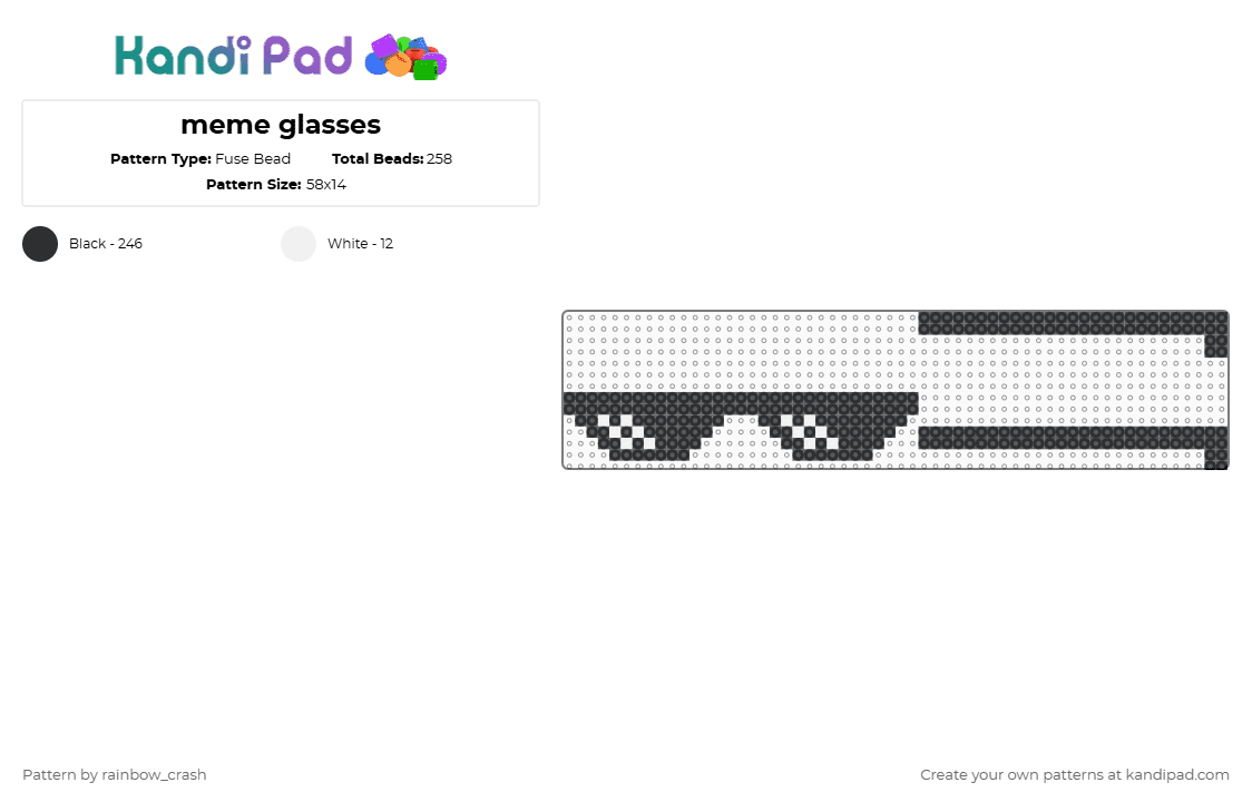 Meme glasses Fuse Bead Pattern - Kandi Pad | Kandi Patterns, Fuse Bead ...