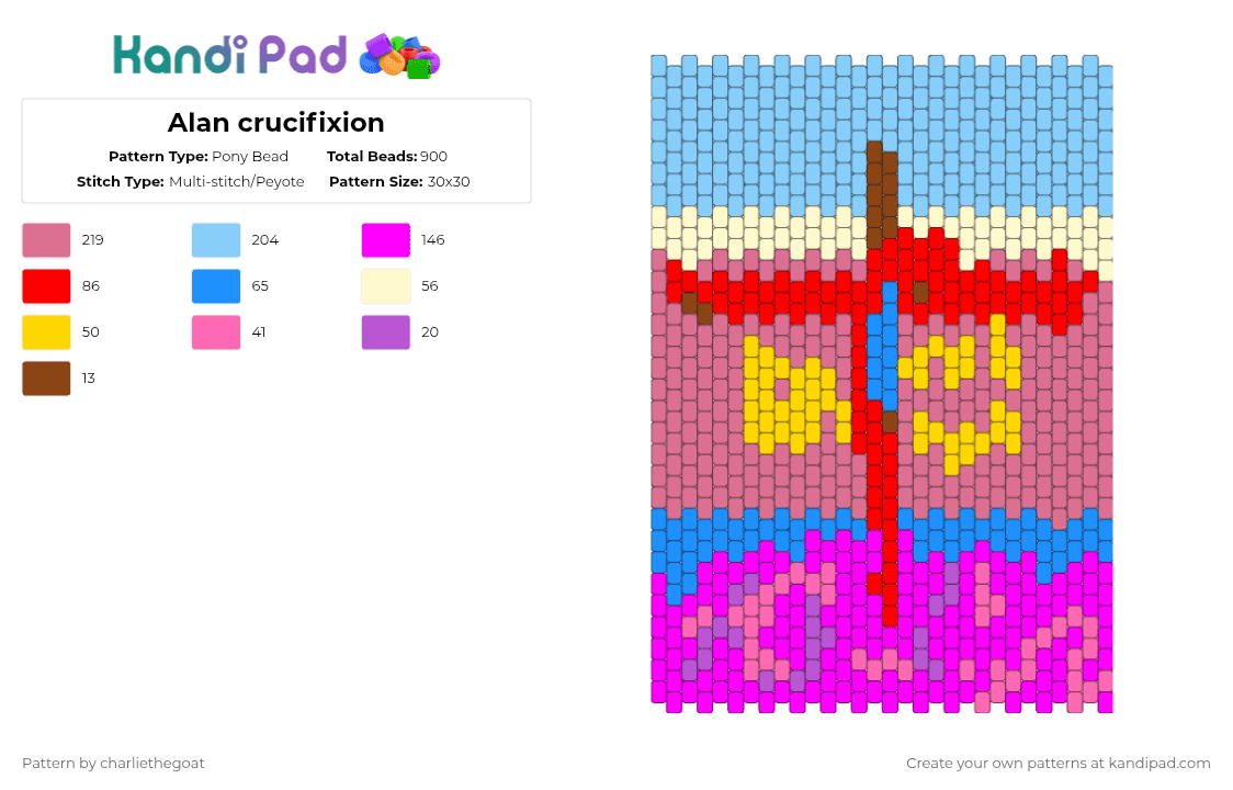 Alan crucifixion Pony Bead Pattern - Kandi Pad | Kandi Patterns, Fuse ...