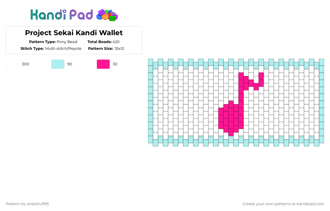 Project Sekai Kandi Wallet Pony Bead Pattern - Kandi Pad | Kandi ...