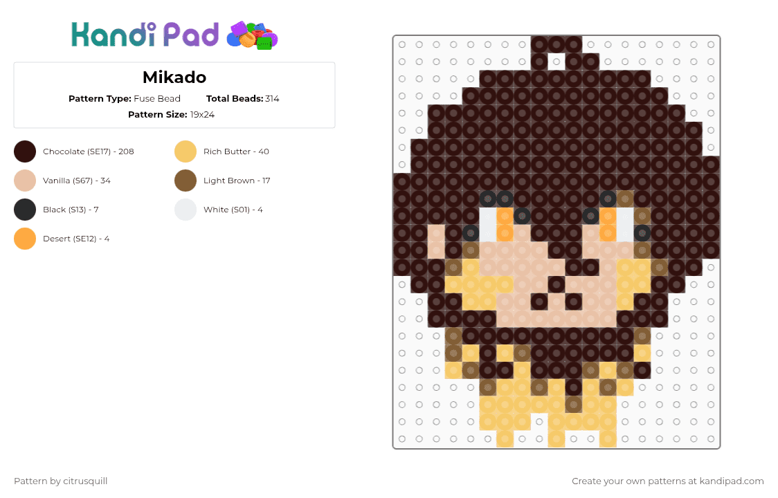 Mikado Fuse Bead Pattern - Kandi Pad | Kandi Patterns, Fuse Bead ...