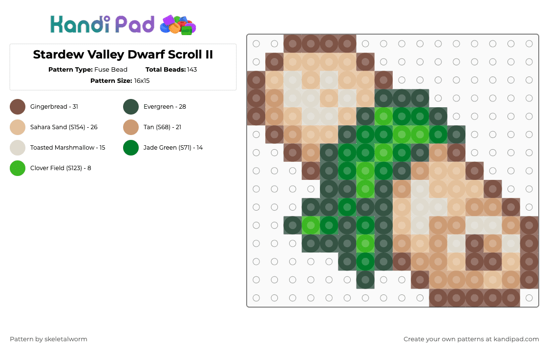 Stardew Valley Dwarf Scroll II Fuse Bead Pattern - Kandi Pad | Kandi ...