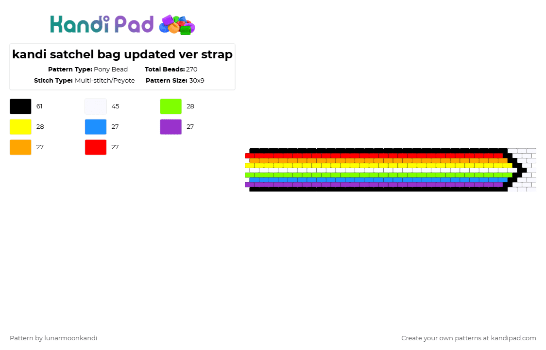 Kandi satchel bag updated ver strap Pony Bead Pattern - Kandi Pad ...