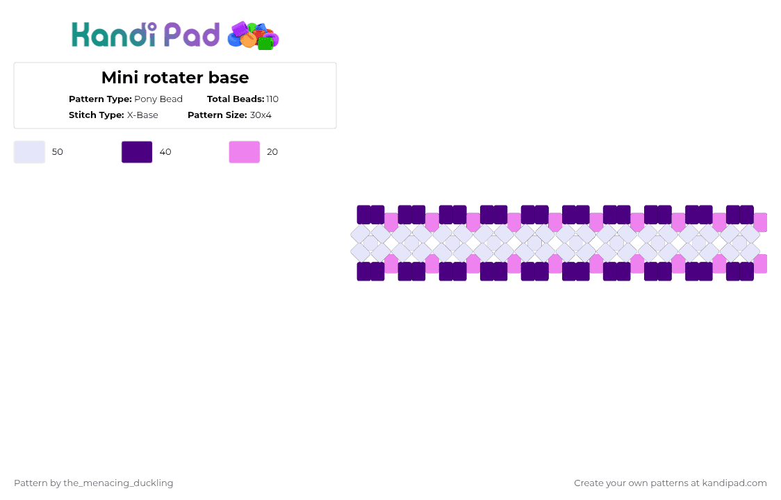 Mini rotater base Pony Bead Pattern - Kandi Pad | Kandi Patterns, Fuse ...