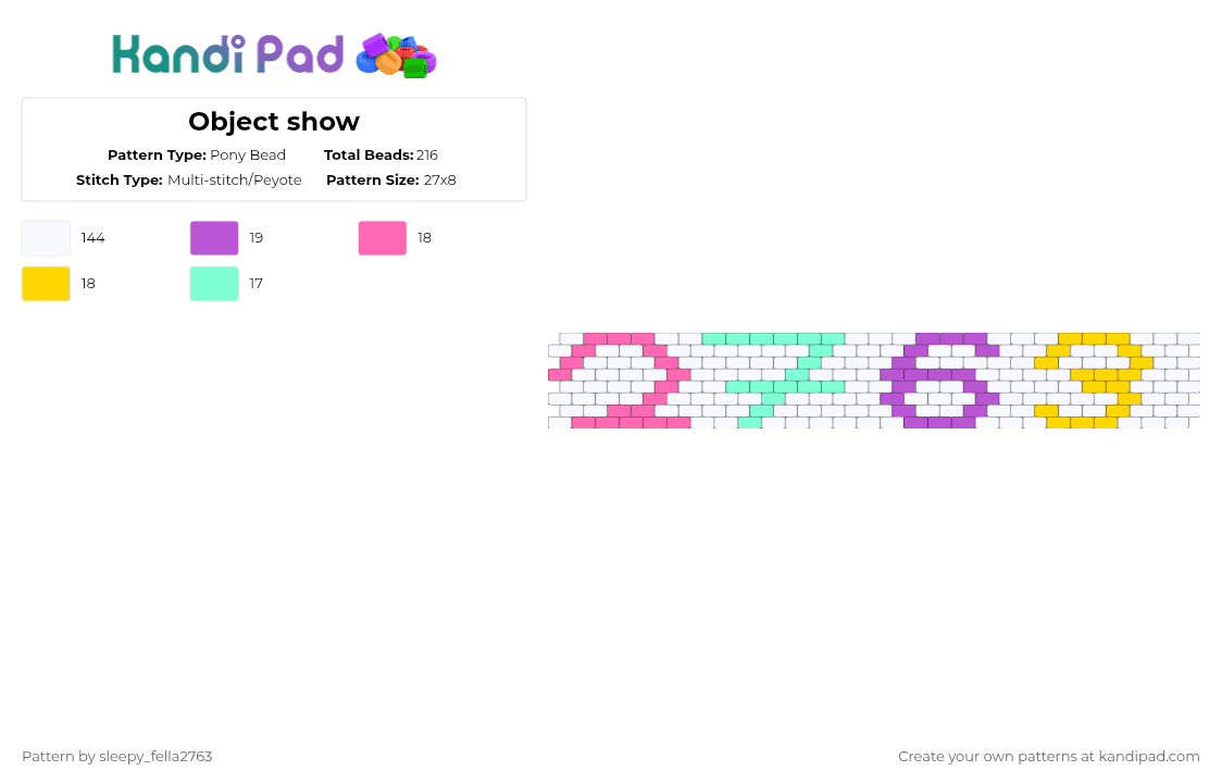 Object show Pony Bead Pattern - Kandi Pad | Kandi Patterns, Fuse Bead ...