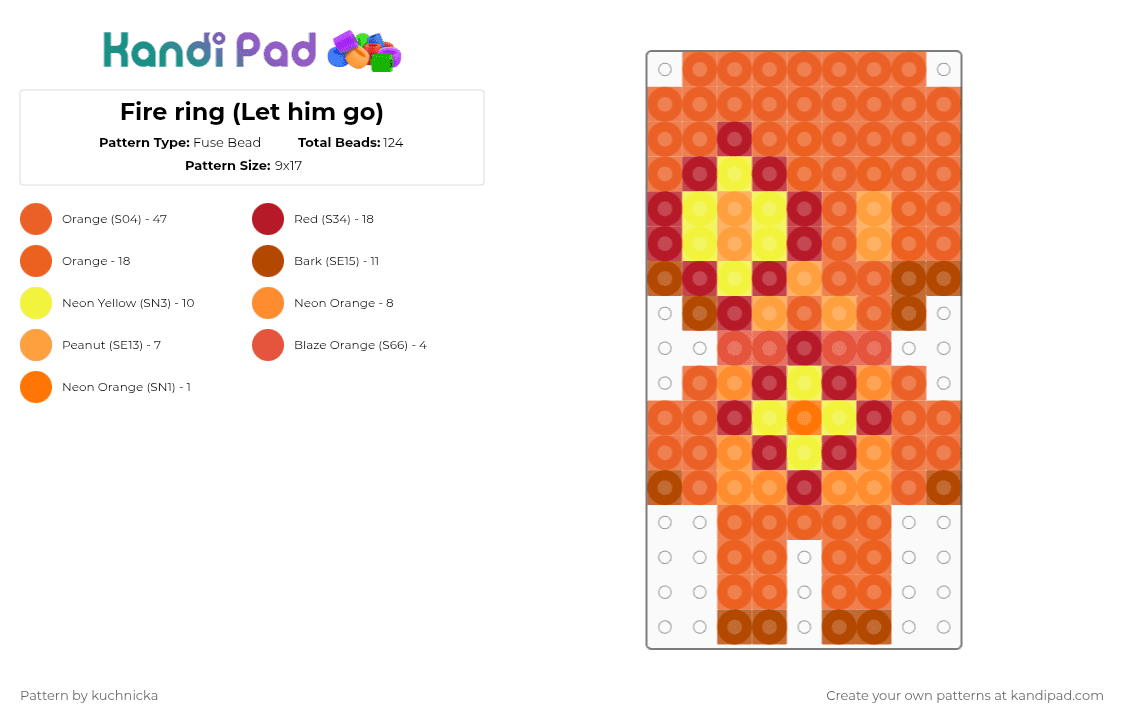 Fire ring (Let him go) Fuse Bead Pattern - Kandi Pad | Kandi Patterns ...