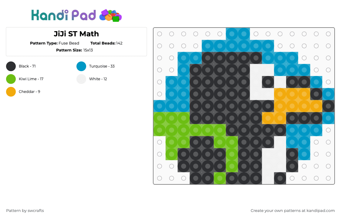 JiJi ST Math Fuse Bead Pattern - Kandi Pad | Kandi Patterns, Fuse Bead ...