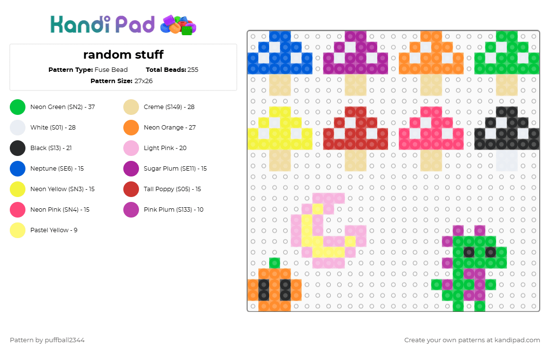 Random Wheel Fuse Bead Patterns - Gallery - Kandi Pad | Kandi Patterns ...