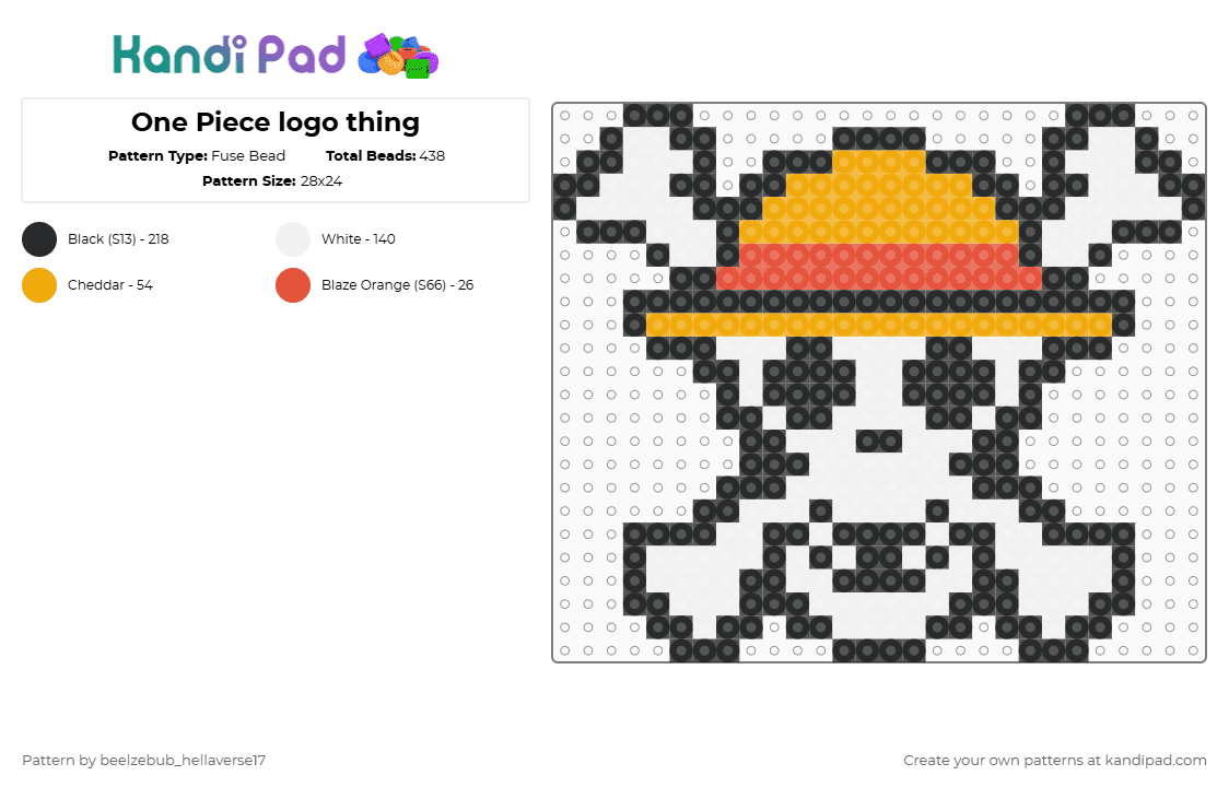 One Piece logo thing Fuse Bead Pattern - Kandi Pad | Kandi Patterns ...