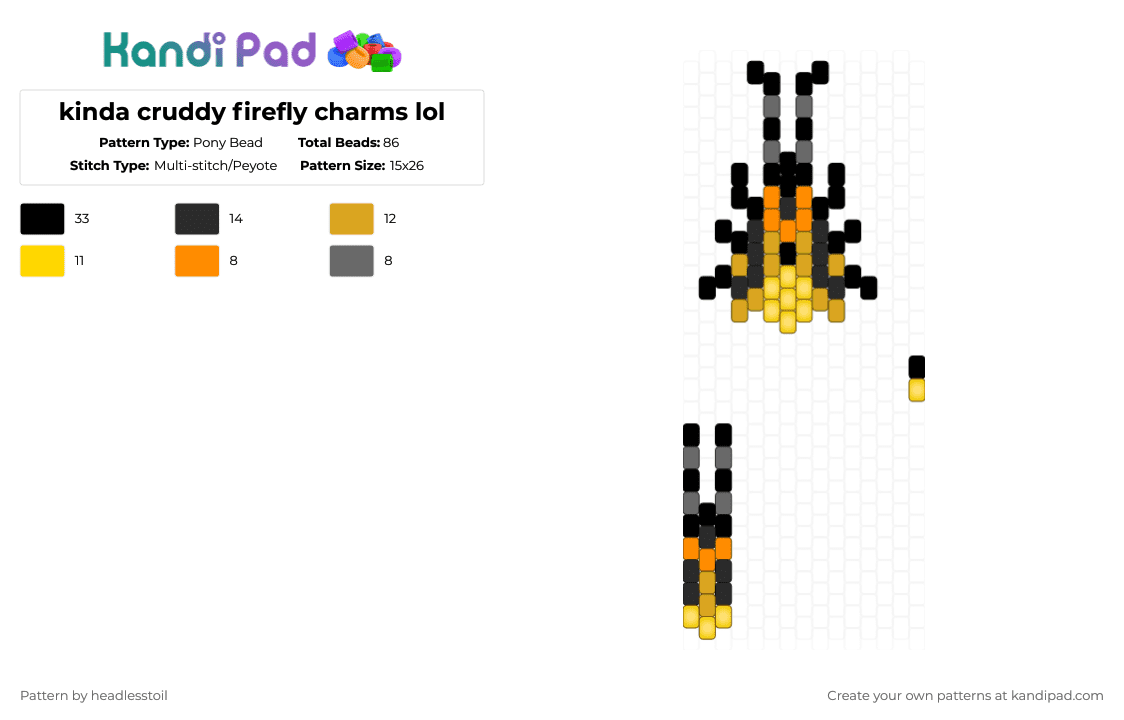 Kinda cruddy firefly charms lol Pony Bead Pattern - Kandi Pad | Kandi ...