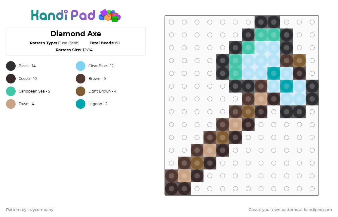 Diamond Axe Fuse Bead Pattern - Kandi Pad | Kandi Patterns, Fuse Bead ...