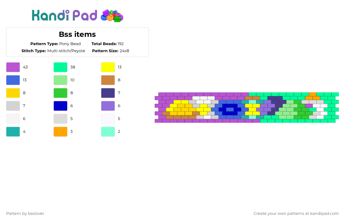 Bss items Pony Bead Pattern - Kandi Pad | Kandi Patterns, Fuse Bead ...