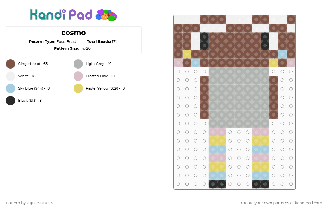 Cosmo Fuse Bead Pattern - Kandi Pad | Kandi Patterns, Fuse Bead ...